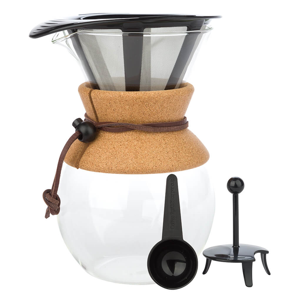 Bodum Pour Over Coffee Maker With Permanent Filter 1L Cork | Kitchenware Australia
