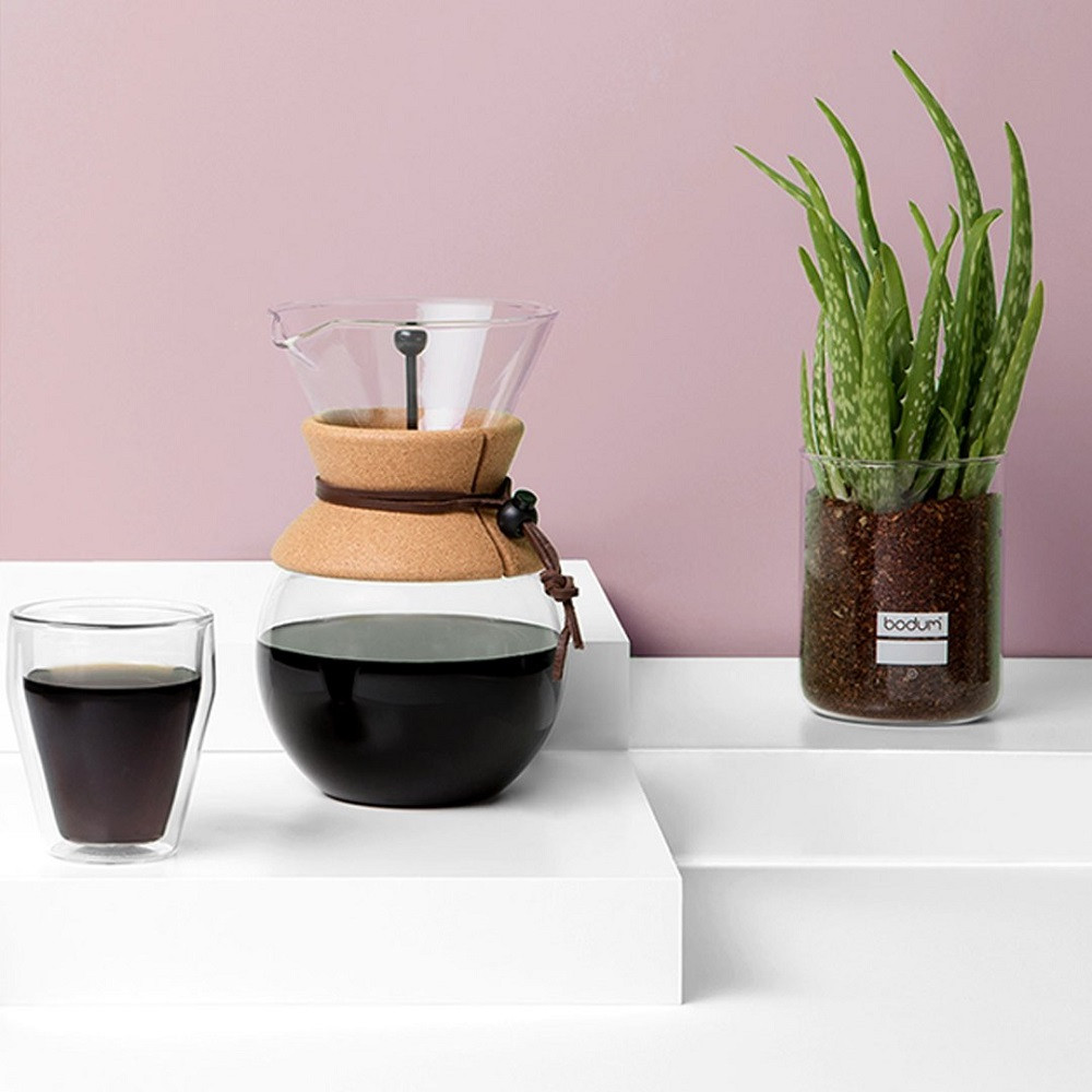 Bodum Pour Over Coffee Maker With Permanent Filter 1L Cork | Kitchenware Australia