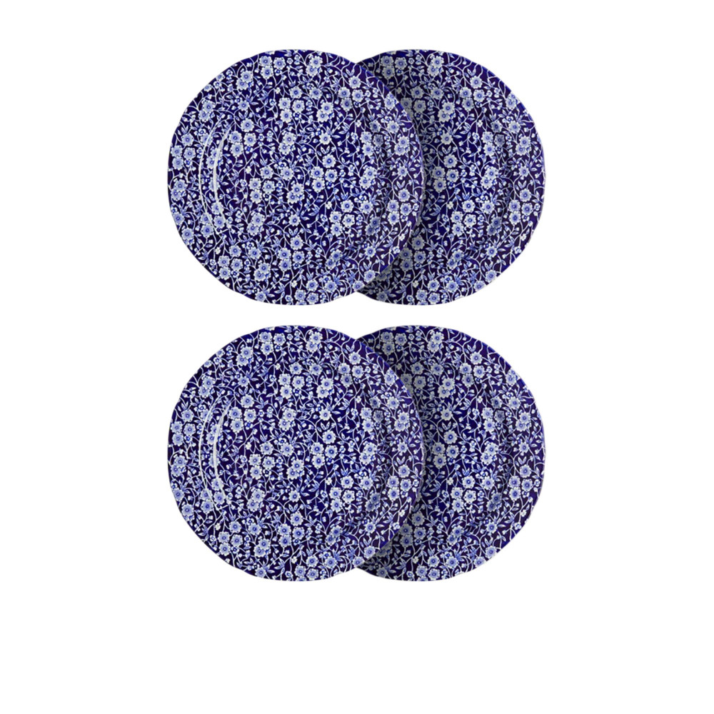 Burleigh Blue Calico Plate 26.5cm Set of 4 | Kitchenware Australia