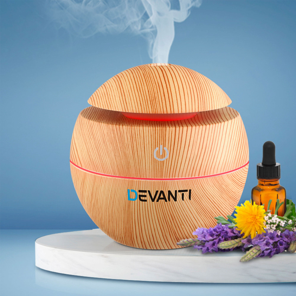 Devanti Aroma Diffuser 130mL Wood Grain | Kitchenware Australia