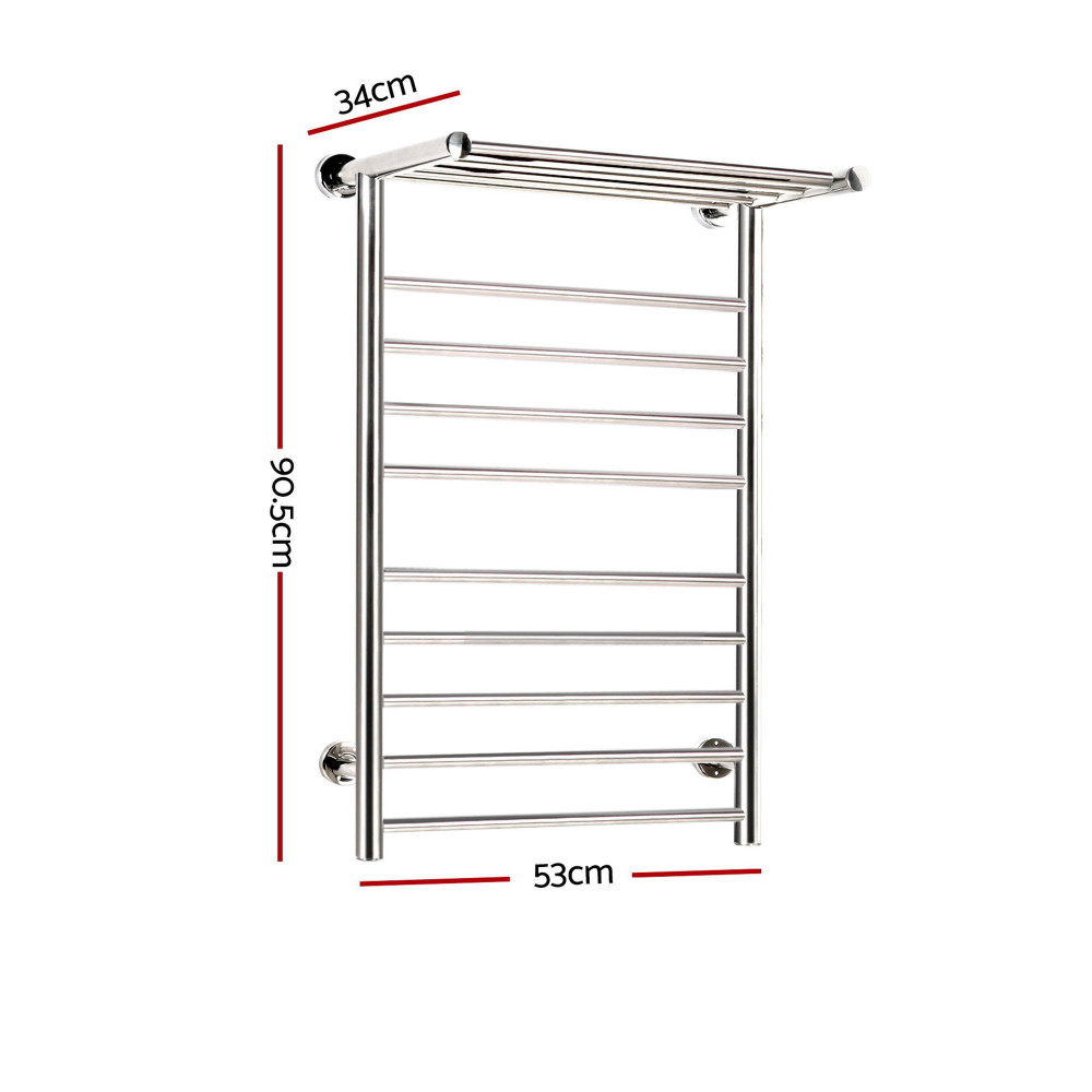 Devanti Wall Mounted 14 Bar Heated Towel Rail | Kitchenware Australia