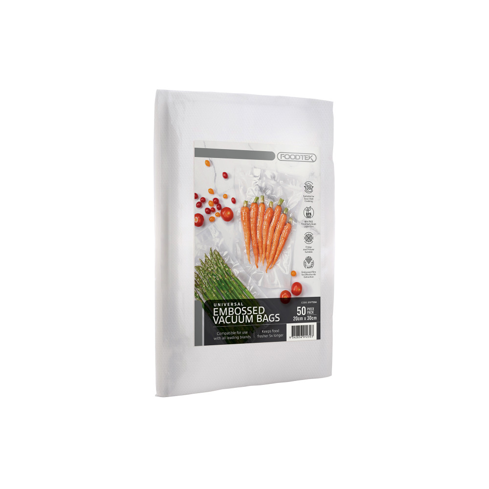 Foodtek Channel Embossed Vacuum Bags 30x20cm 50pk | Kitchenware Australia