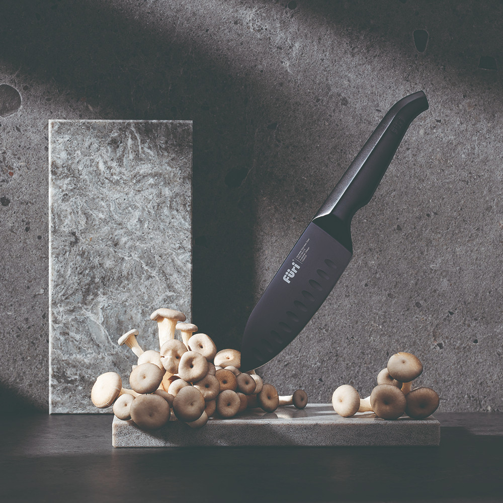 Furi Pro East West Santoku Knife 13cm Jet Black | Kitchenware Australia