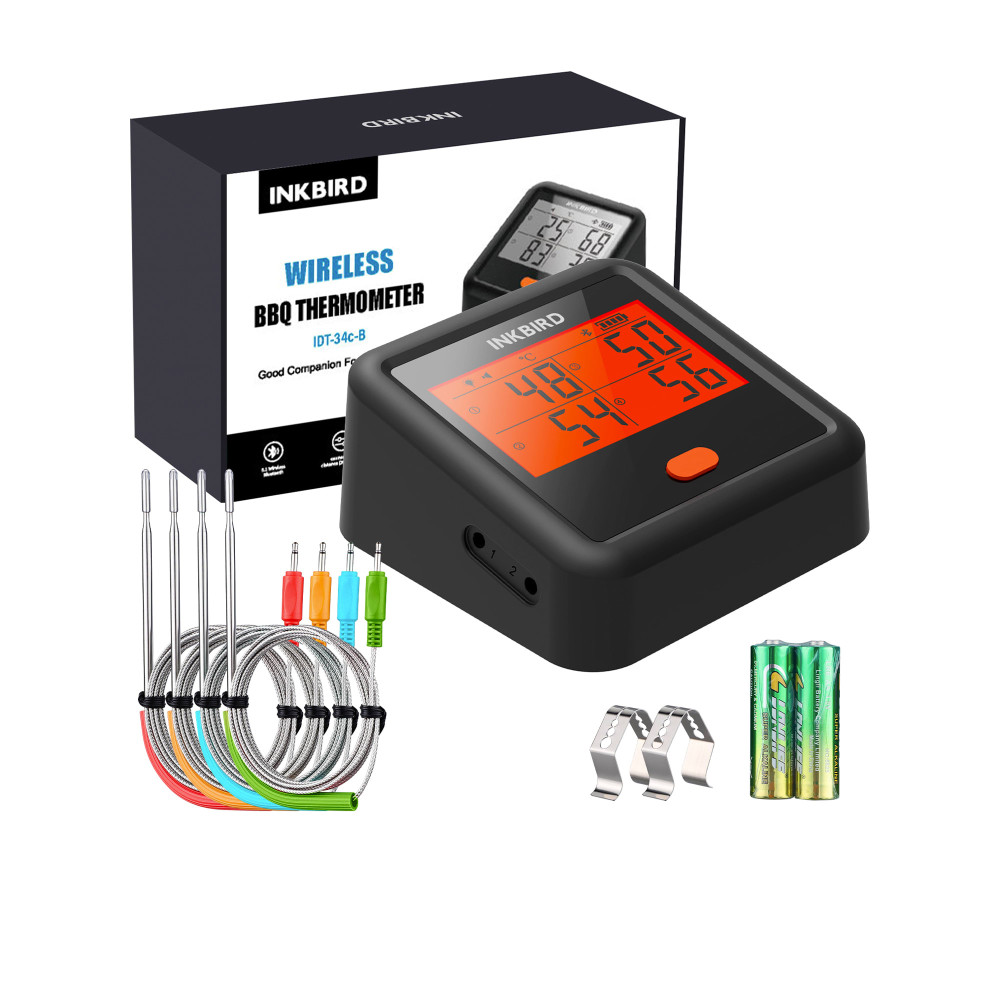 Inkbird IDT-34C-B Digital Bluetooth BBQ Thermometer 4 Probe ...