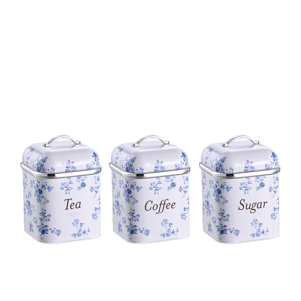 Laura Ashley China Rose Canister 600mL Set of 3 White | Kitchenware ...