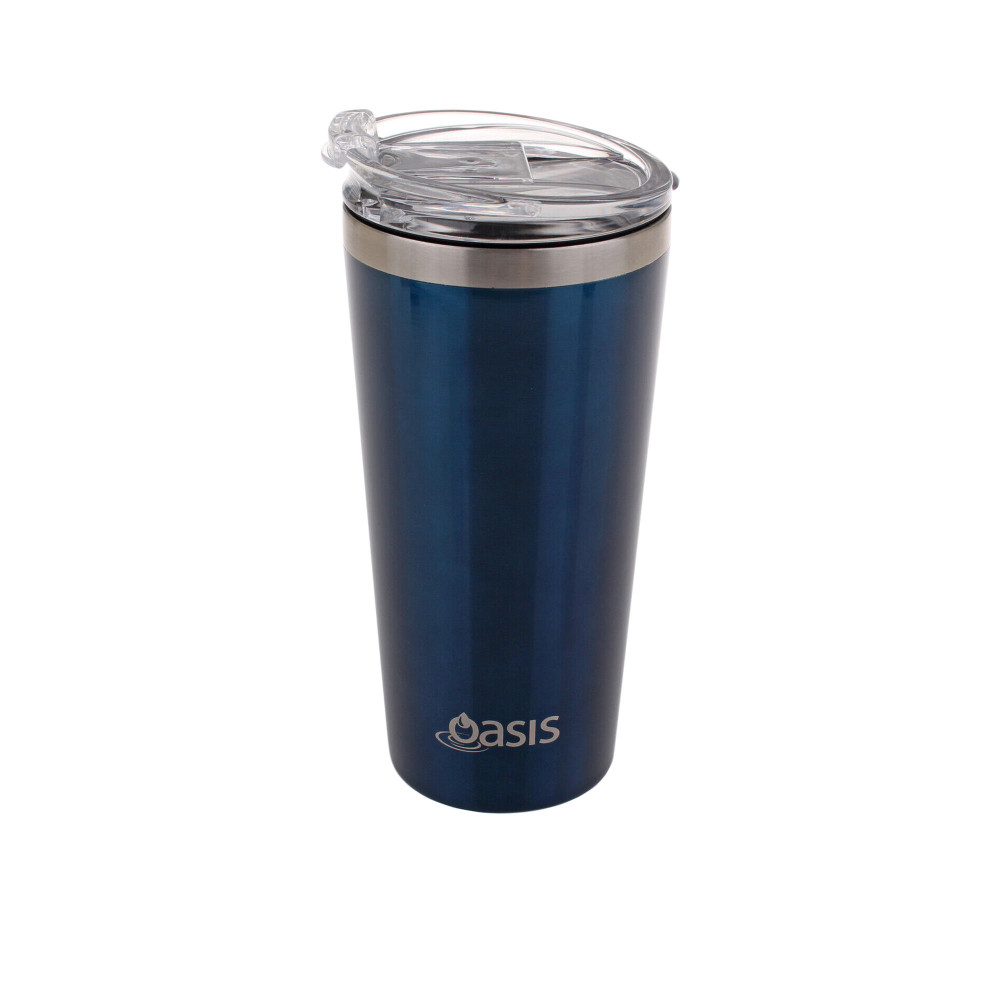 Oasis Double Wall Insulated Travel Mug with Lid 480ml Navy | Kitchenware Australia