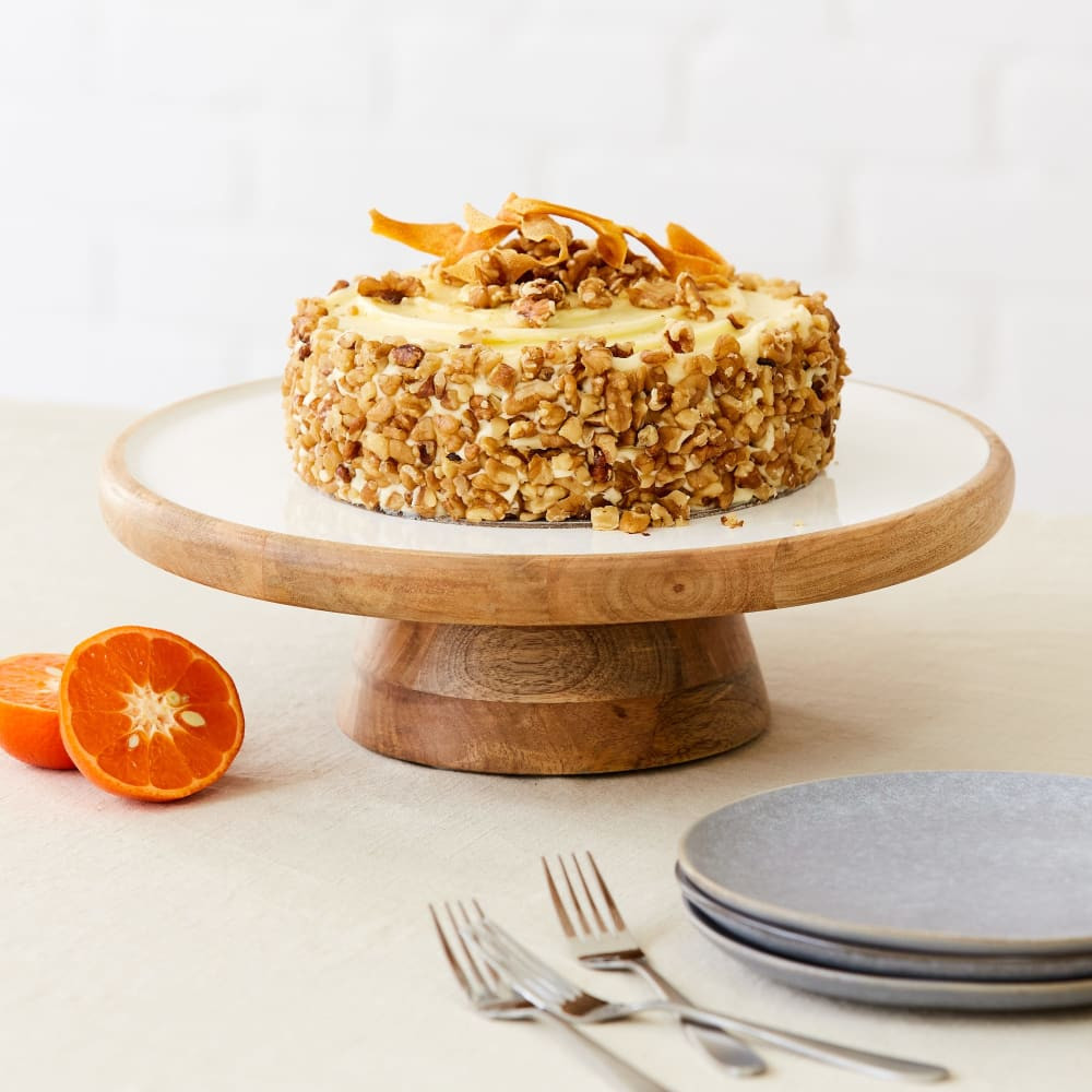 Salisbury & Co Calla Mango Wood Cake Stand 35cm White | Kitchenware ...