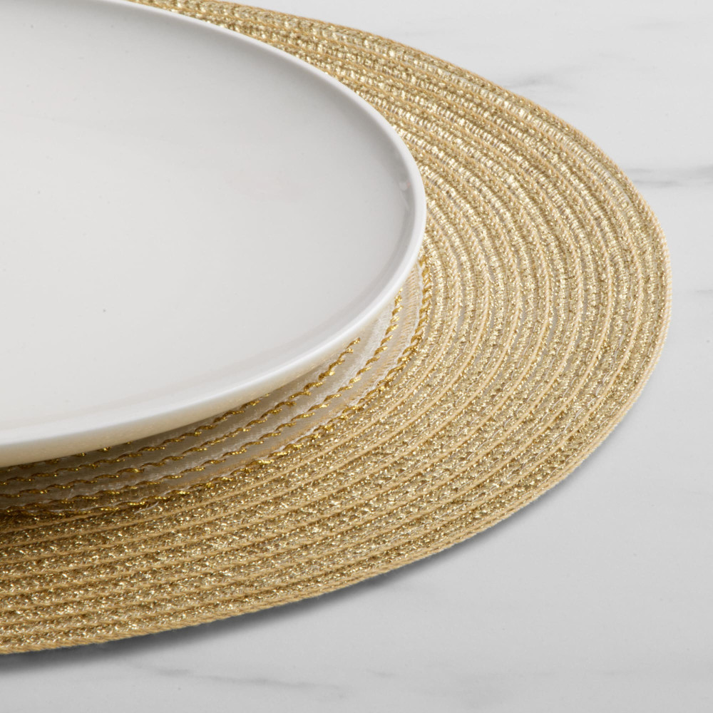 Salisbury & Co Metallic Round Placemat 38cm Gold | Kitchenware Australia