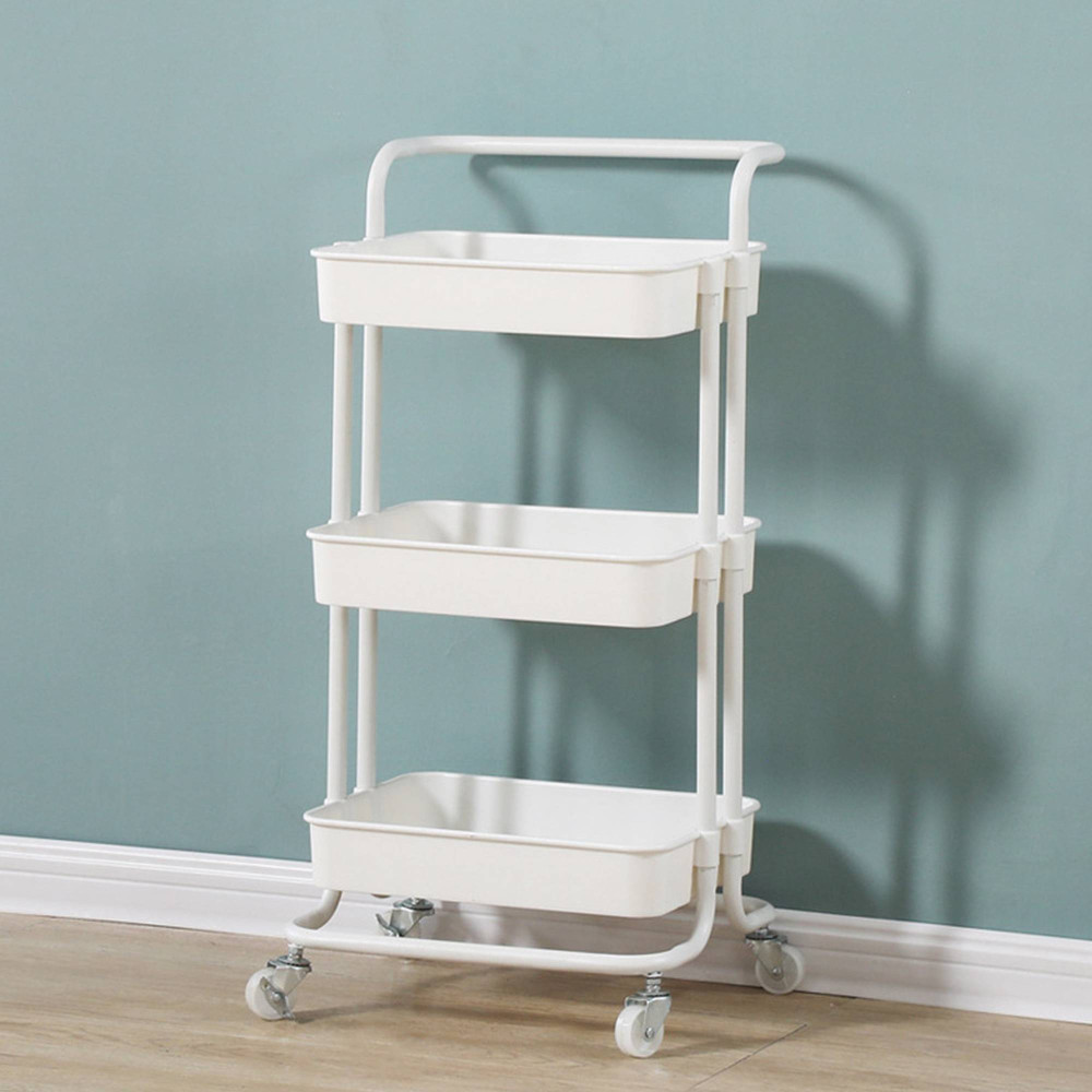 SOGA 3 Tier Steel Movable Kitchen Cart White | Kitchenware Australia