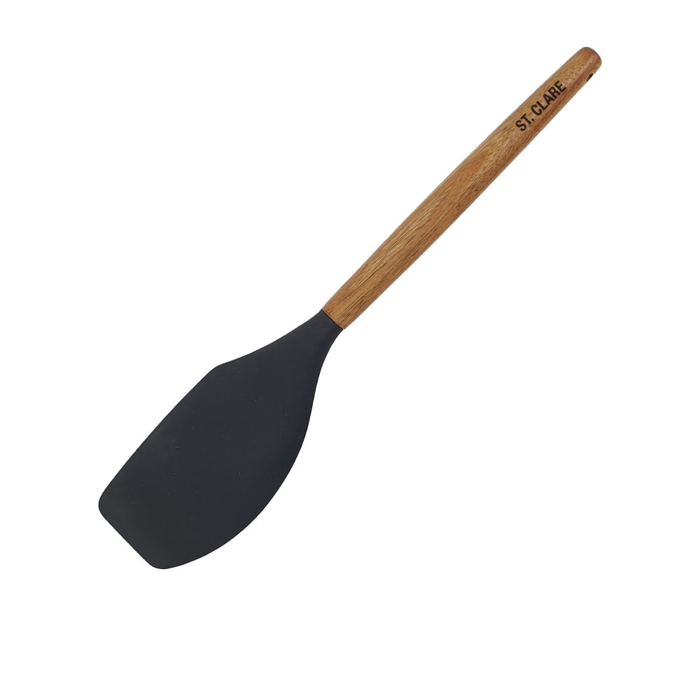 St. Clare Silicone Spatula with Acacia Handle Black | Kitchenware Australia