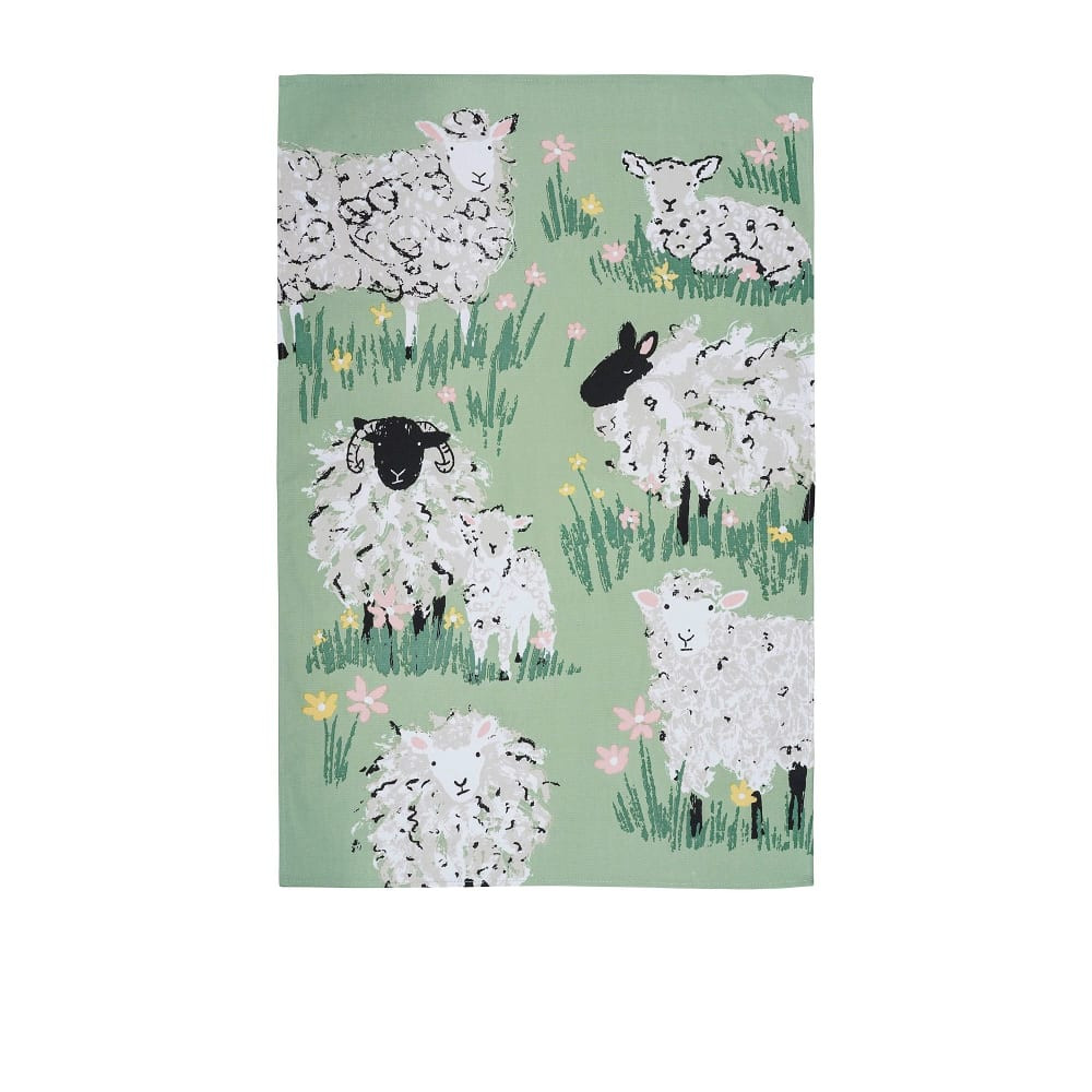 Ulster Weavers Woolly Sheep Tea Towel Green | Kitchenware Australia