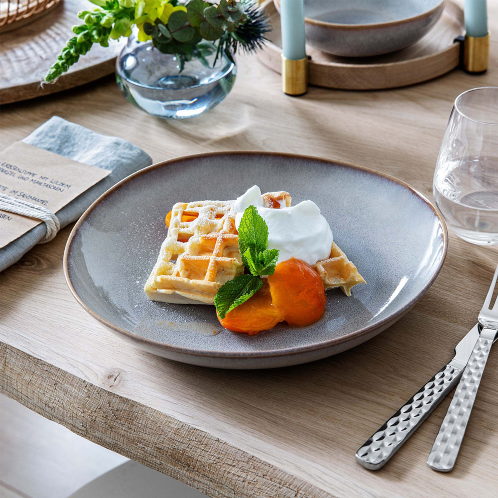 Villeroy & Boch Lave Beige Flat Bowl 28cm | Kitchenware Australia